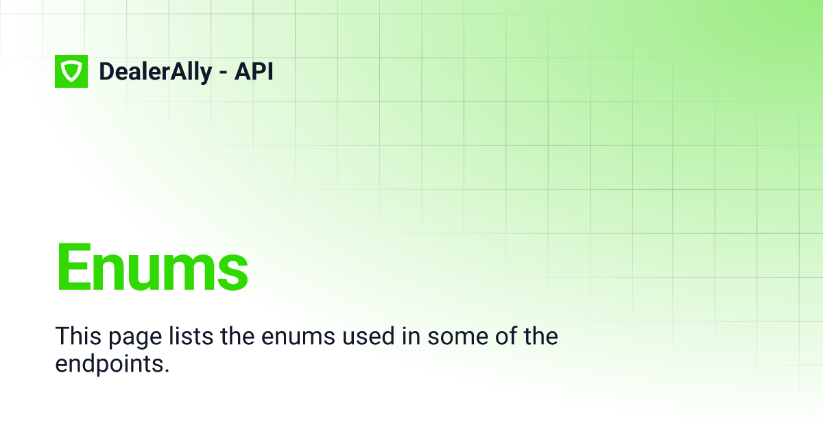 Enums | DealerAlly - API